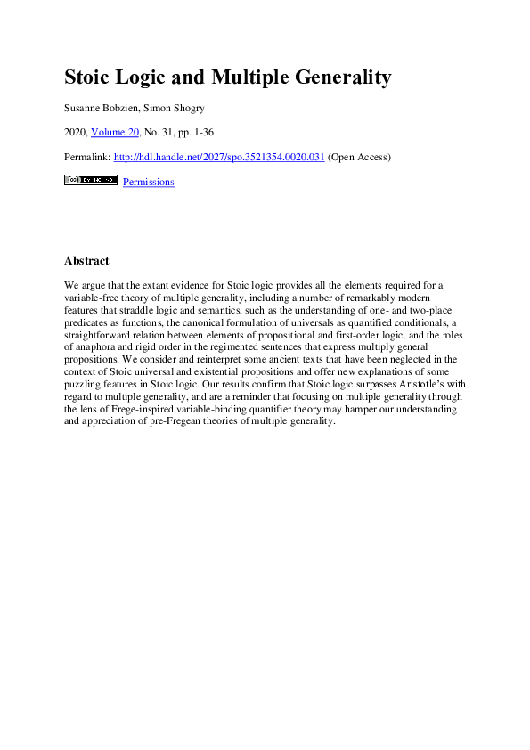 (PDF) Stoic Logic and Multiple Generality (Open Access)