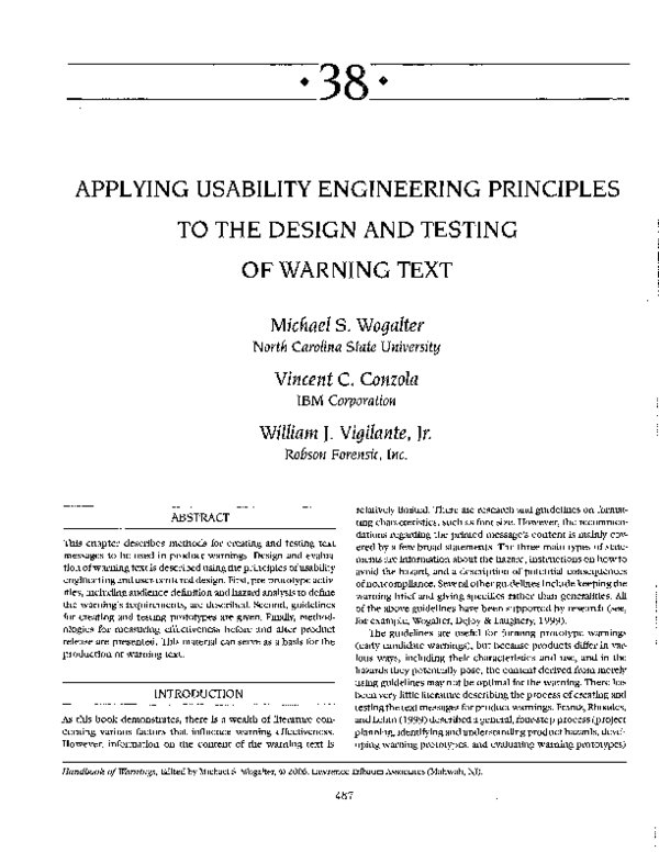 (PDF) APPLYING USABILITY ENGINEERING PRINCIPLES TO THE DESIGN AND ...