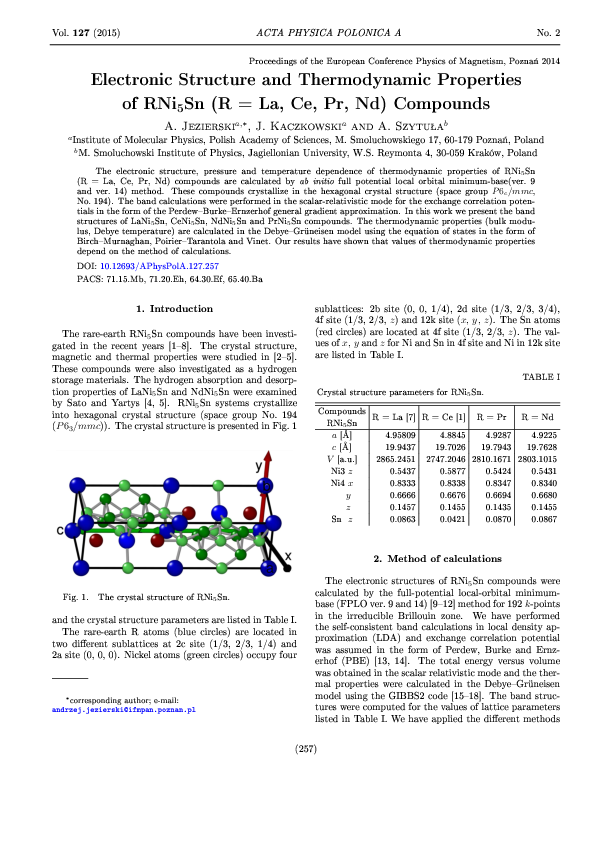 (PDF) Electronic structure and thermodynamic properties of millerite ...
