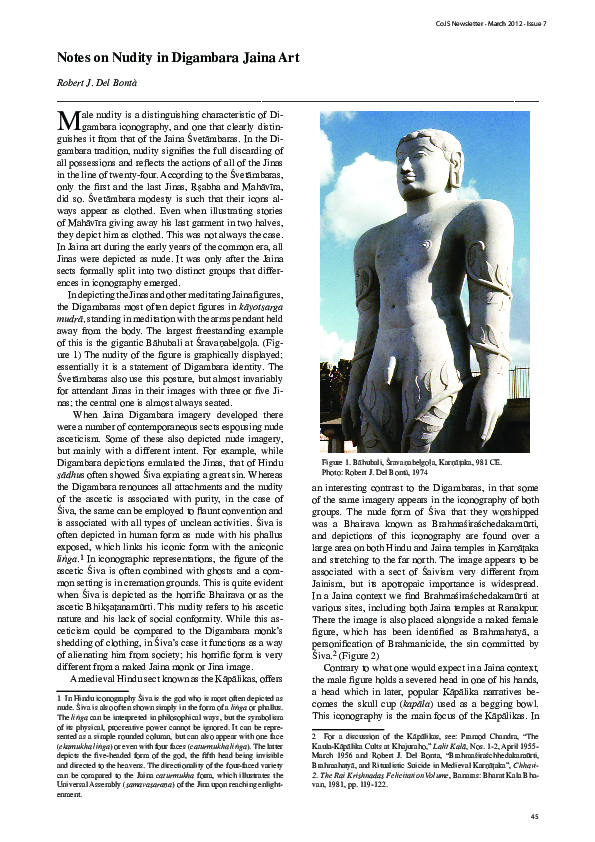(PDF) Notes on Nudity in Digambara Jaina Art
