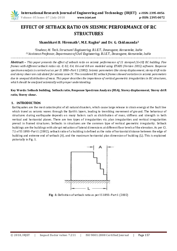(PDF) Effect of Setback Ratio on Seismic Performance of RC Structures