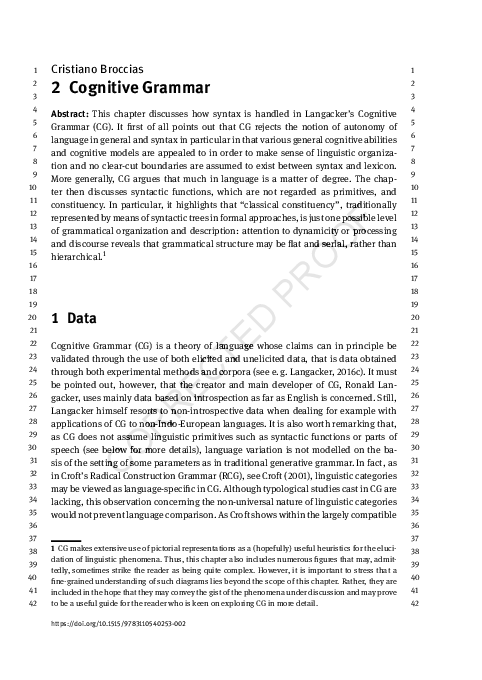 Pdf Cognitive Grammar