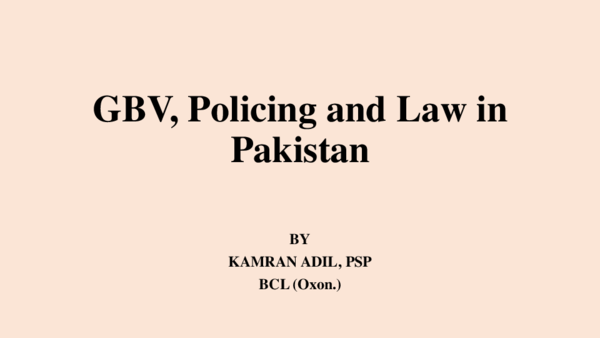 (PDF) GBV, Policing and Law in Pakistan