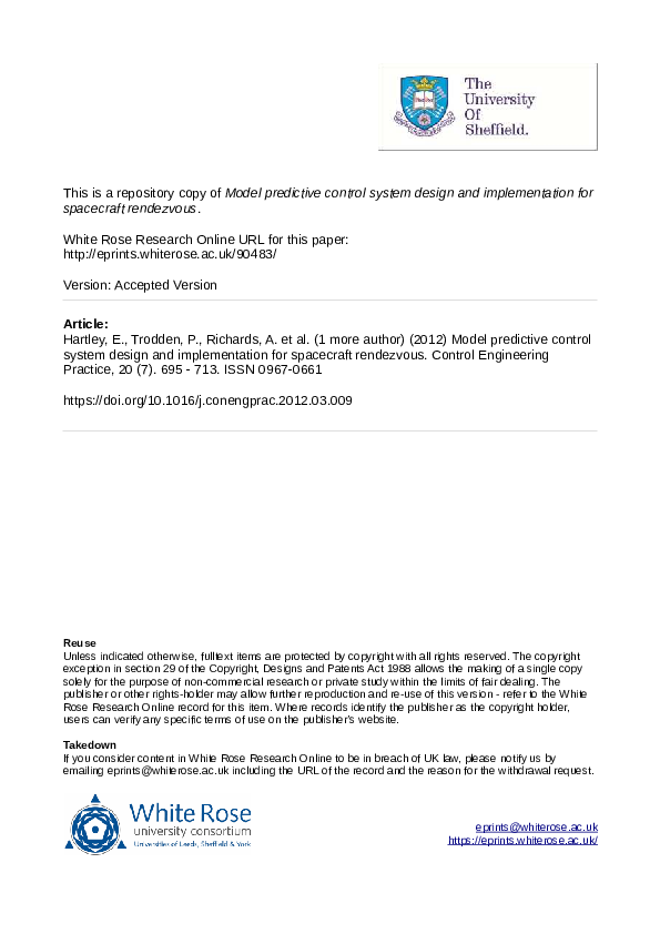 Pdf Model Predictive Control System Design And Implementation For