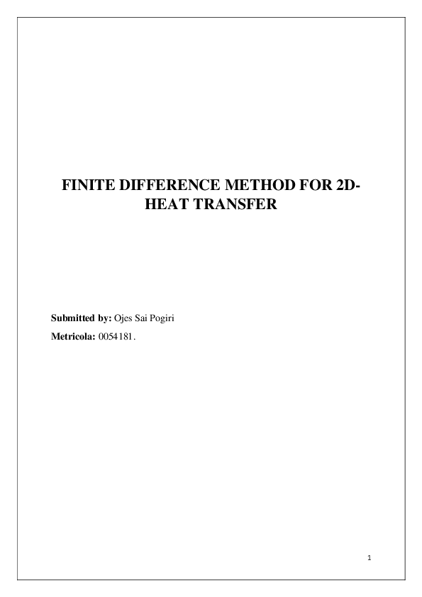 Pdf Finite Difference Method For 2d Heat Transfer Ojes Sai Pogiri