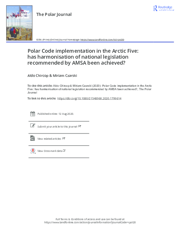 (PDF) Polar Code Implementation in the Arctic Five States: Has ...