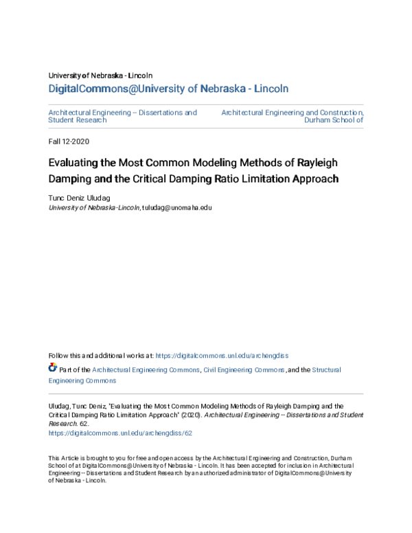 (PDF) Evaluating the Most Common Modeling Methods of Rayleigh ...