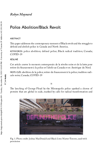 (PDF) Police Abolition/Black Revolt