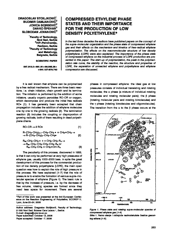 (PDF) Compressed ethylene phase states and their importance for the ...