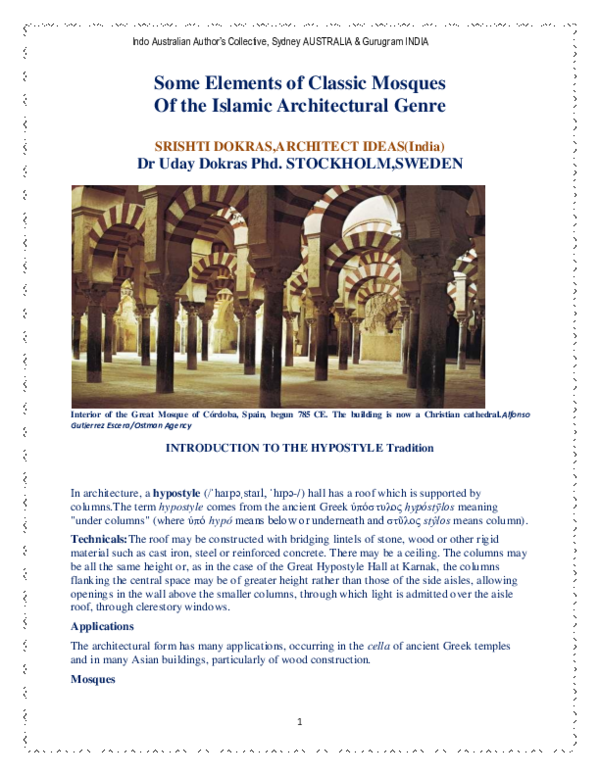 (PDF) Some Elements of Classic Mosques Of the Islamic Architectural Genre