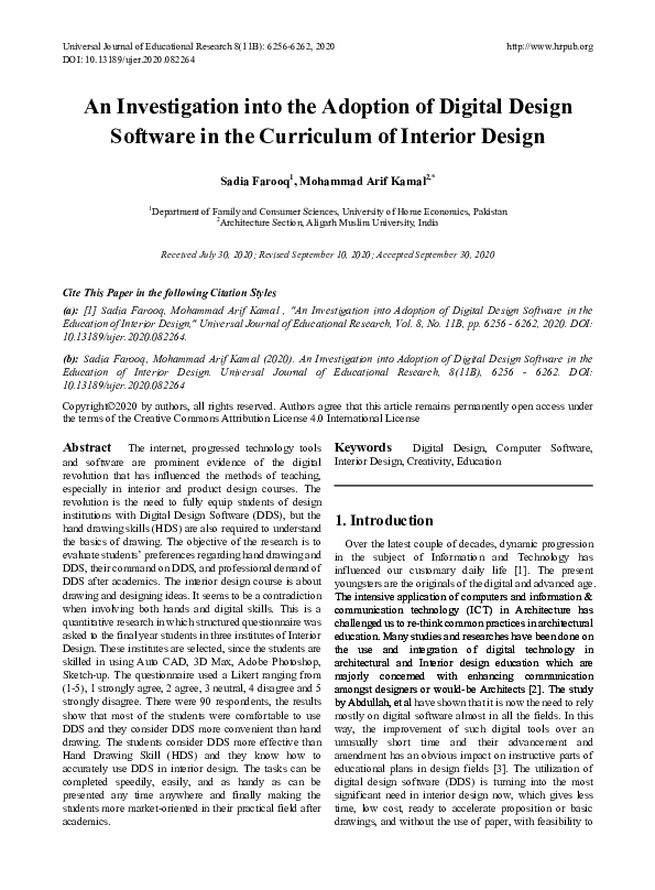 (PDF) An Investigation into Adoption of Digital Design Software in the ...
