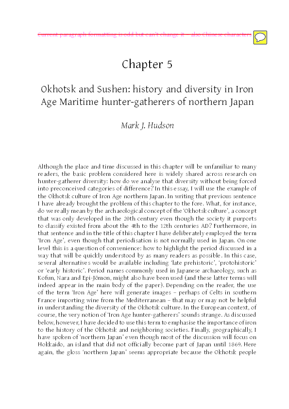 (PDF) Okhotsk and Sushen: history and diversity in Iron Age Maritime ...
