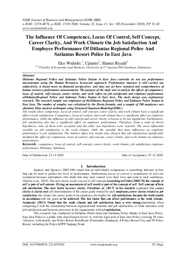 (PDF) The Influence Of Competence, Locus Of Control, Self Concept ...