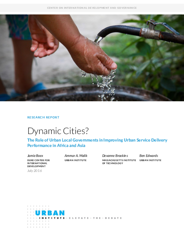 (PDF) Dynamic Cities? The Role of Urban Local Governments in Improving Urban Service Delivery ...