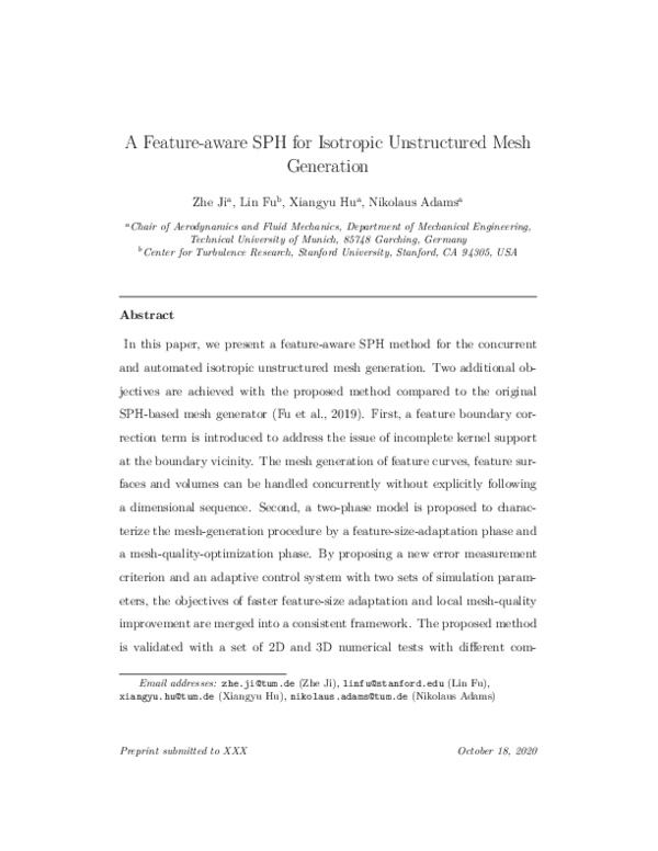 (PDF) A Feature-aware SPH for Isotropic Unstructured Mesh Generation