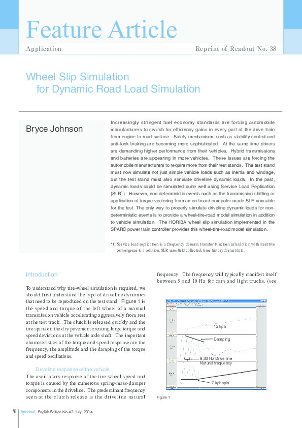 (PDF) Wheel Slip Simulation for Dynamic Road Load Simulation