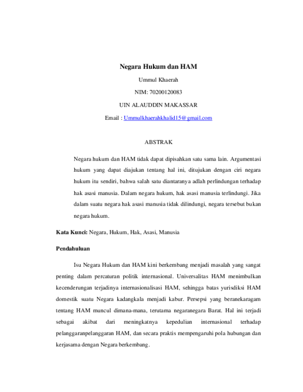 (PDF) Konsep Negara Hukum dan HAM