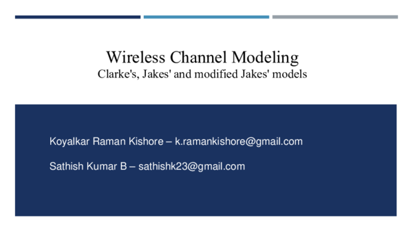 (PDF) Wireless Channel Modeling