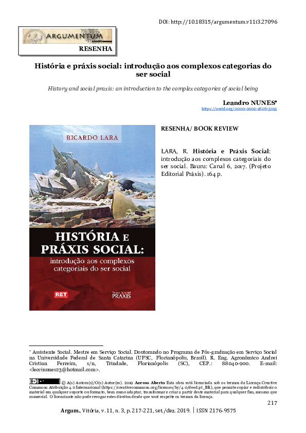 (PDF) Resenha Historia e praxis social