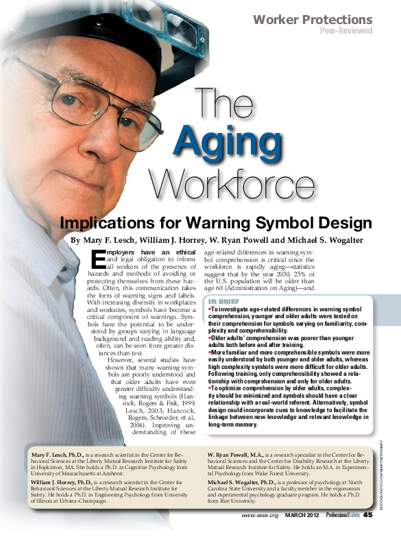 (PDF) The aging workforce: Implications for warning symbol design