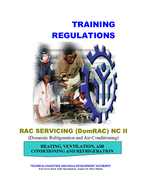 (PDF) TRAINING REGULATIONS RAC SERVICING (DomRAC) NC II (Domestic ...