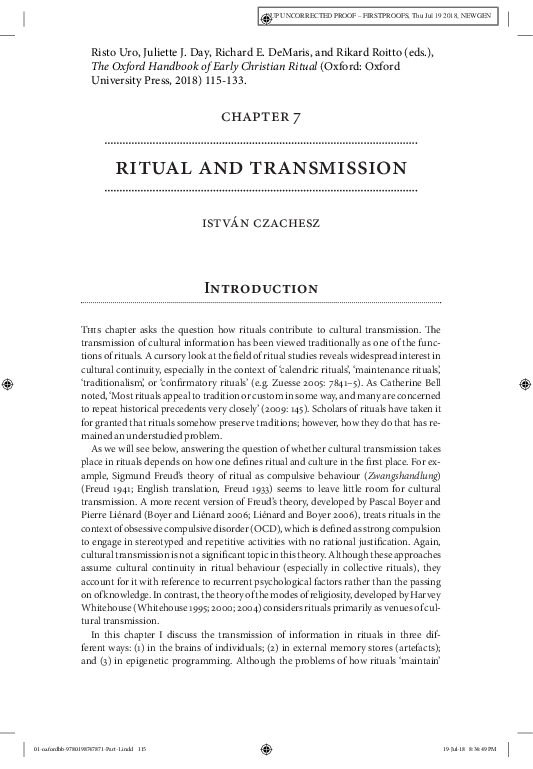 (PDF) Ritual and Transmission
