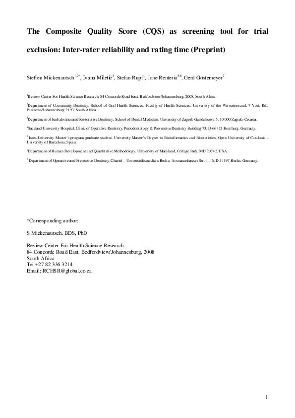(PDF) The Composite Quality Score (CQS) as screening tool for trial ...