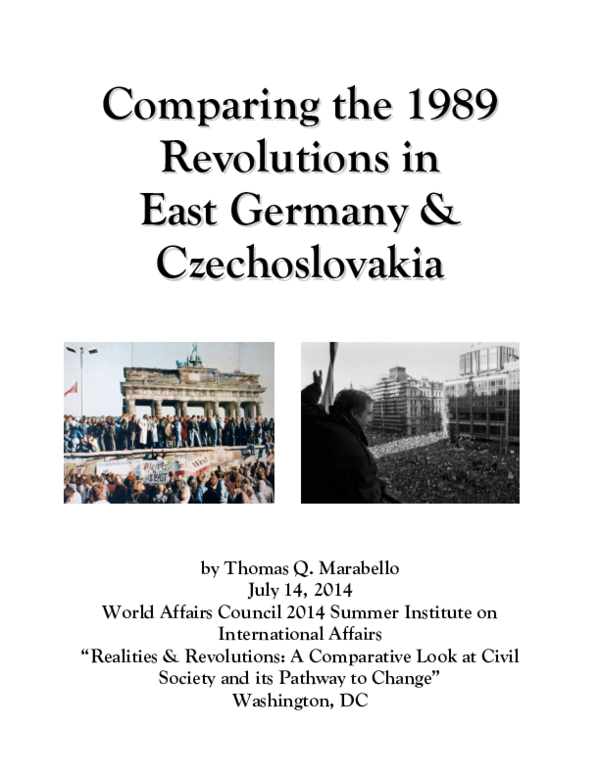 (PDF) Comparing the 1989 Revolutions in East Germany & Czechoslovakia