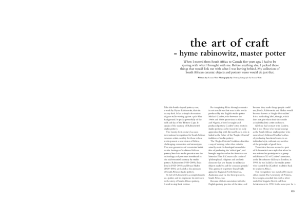 (PDF) The Art of Craft - Hyme Rabinowitz, Master Potter