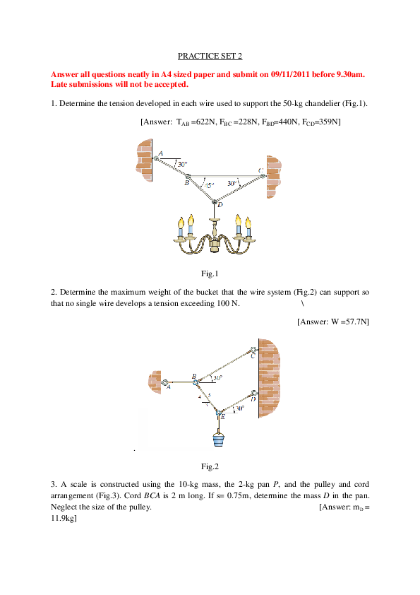 (PDF) Engineering Mechanics Practice Problems