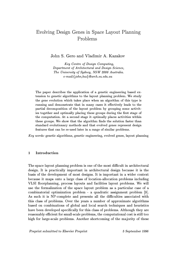(PDF) Evolving design genes in space layout planning problems