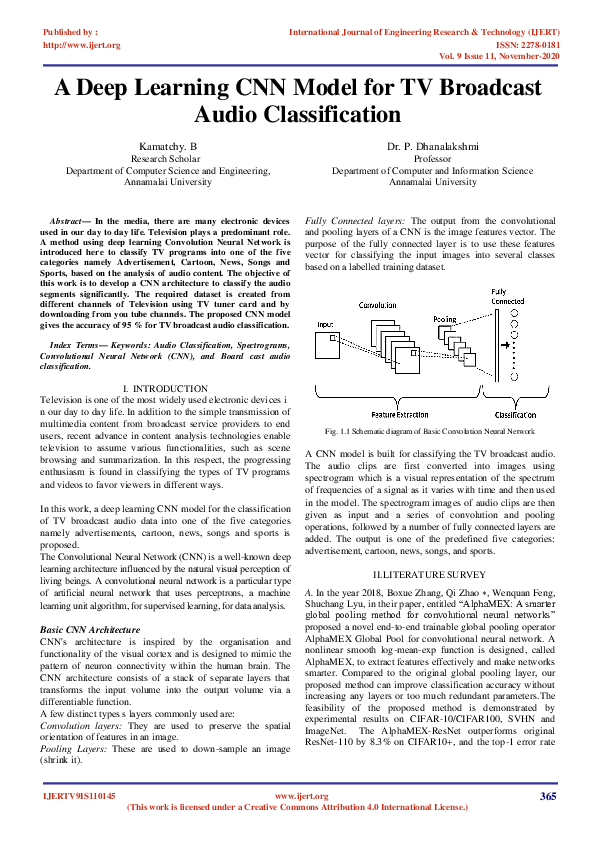 (PDF) IJERT-A Deep Learning CNN Model for TV Broadcast Audio ...