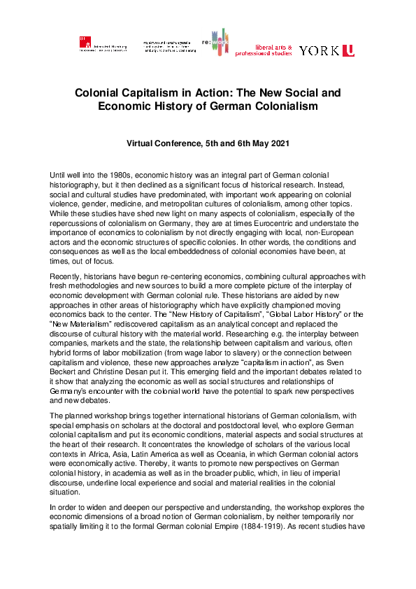 (PDF) Colonial Capitalism in Action: The New Social and Economic ...