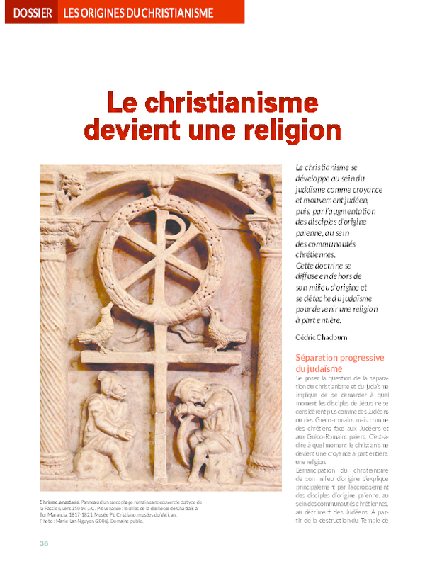 (PDF) Le christianisme devient une religion