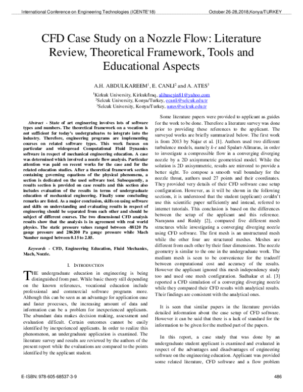 (PDF) CFD Case Study on a Nozzle Flow: Literature Review, Theoretical ...