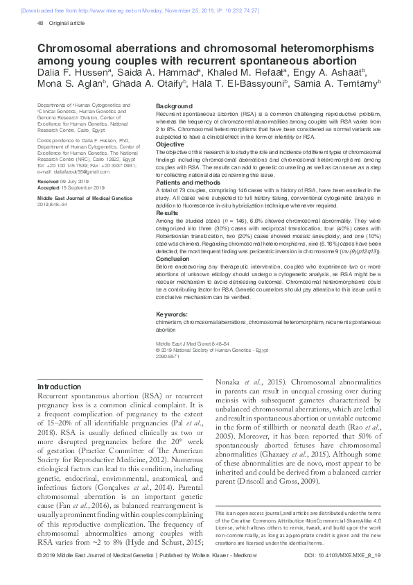 (PDF) Chromosomal aberrations and chromosomal heteromorphisms among ...