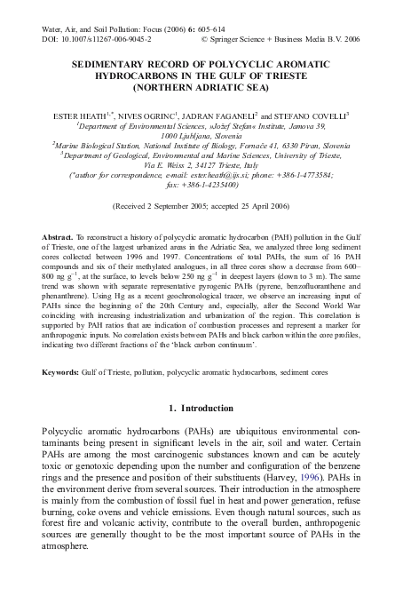 (PDF) Sedimentary Record of Polycyclic Aromatic Hydrocarbons in the ...