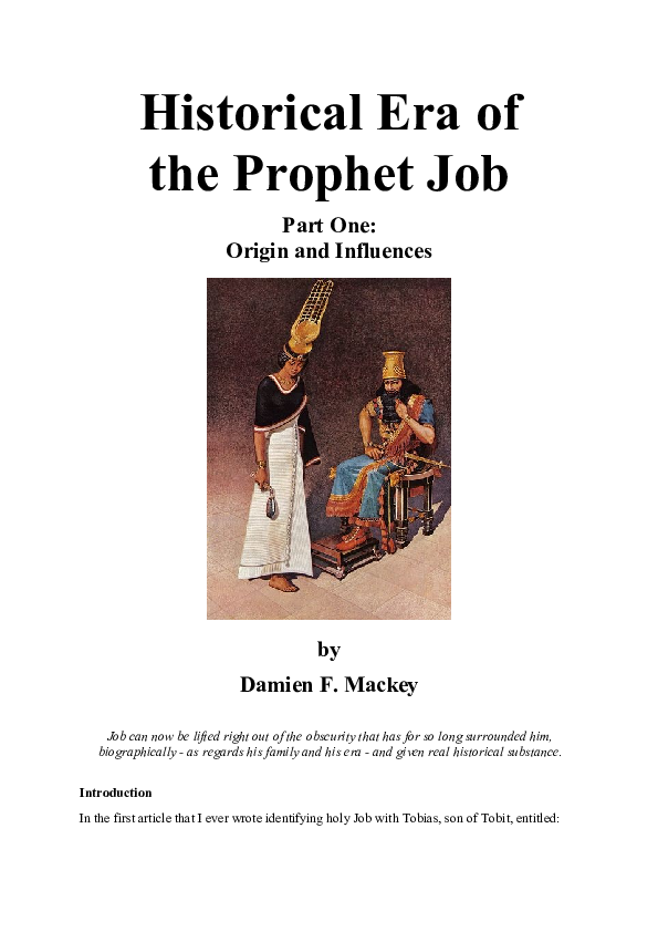 (DOC) Historical Era of the Prophet Job. Part One: Origin and ...