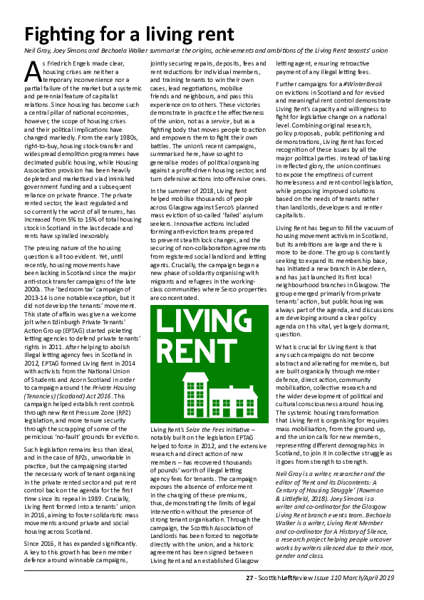 (PDF) Fighting for a living rent