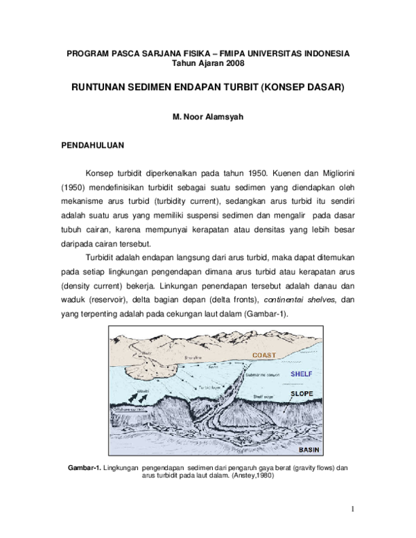 (PDF) Basic Concept of Turbidite Sedimentation (Indonesian Language)