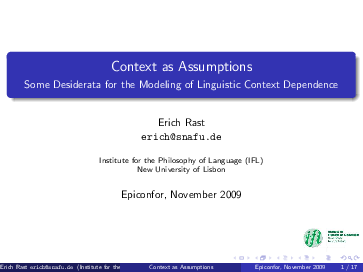 (PDF) Context as Assumptions