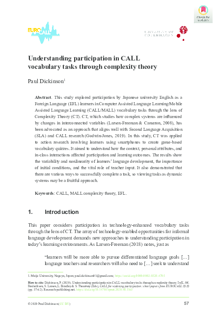 (PDF) Understanding participation in CALL vocabulary tasks through ...