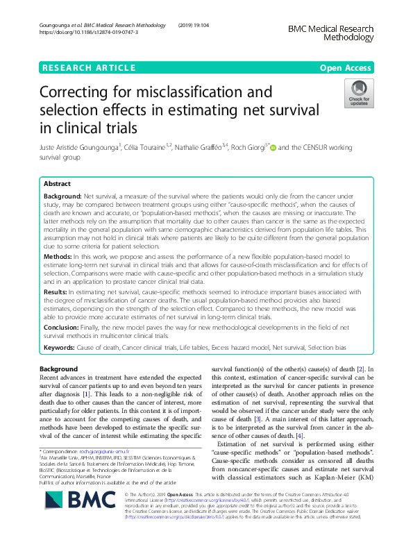 Correcting for misclassification and selection effects in estimating ...