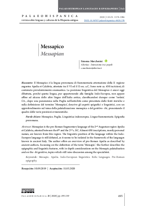 (PDF) Messapico, Messapian