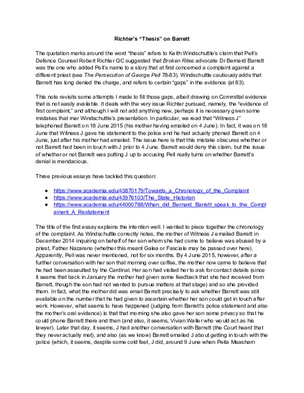 (PDF) Richter's "Thesis" on Barrett | Chris S Friel - Academia.edu