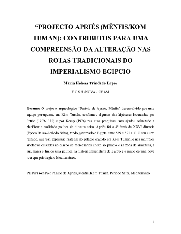 (PDF) “PROJECTO APRIÉS (MÊNFIS/KOM TUMAN): CONTRIBUTOS PARA UMA ...