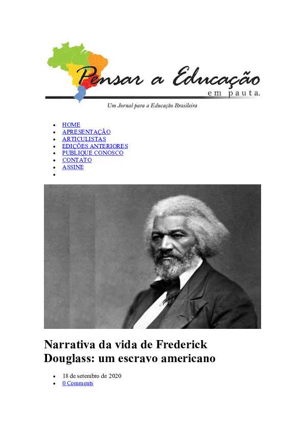 (PDF) Narrativa da vida de Frederick Douglass um escravo americano