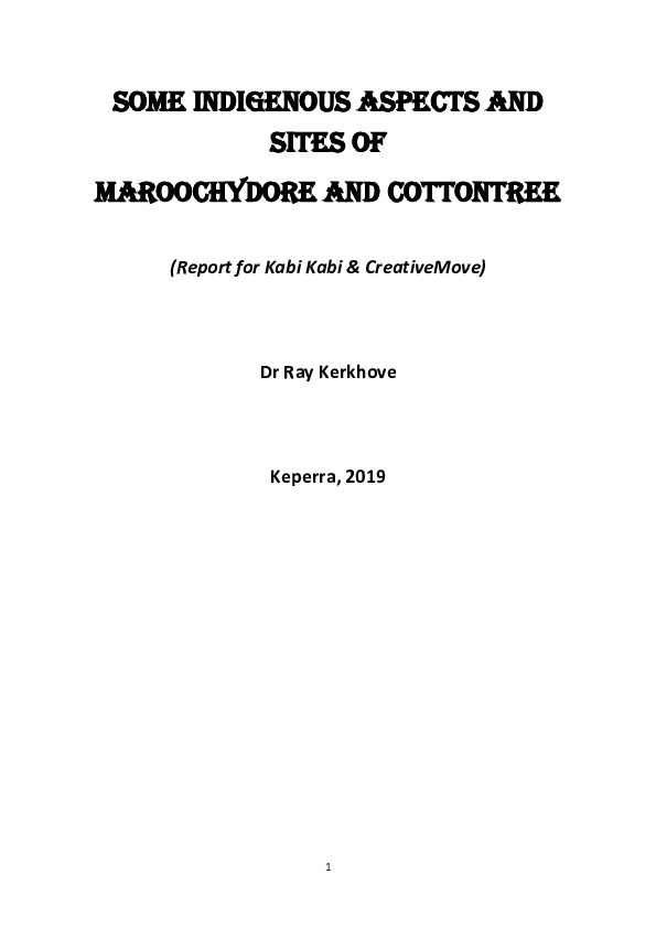 (PDF) SOME INDIGENOUS ASPECTS AND SITES OF MAROOCHYDORE AND COTTONTREE ...