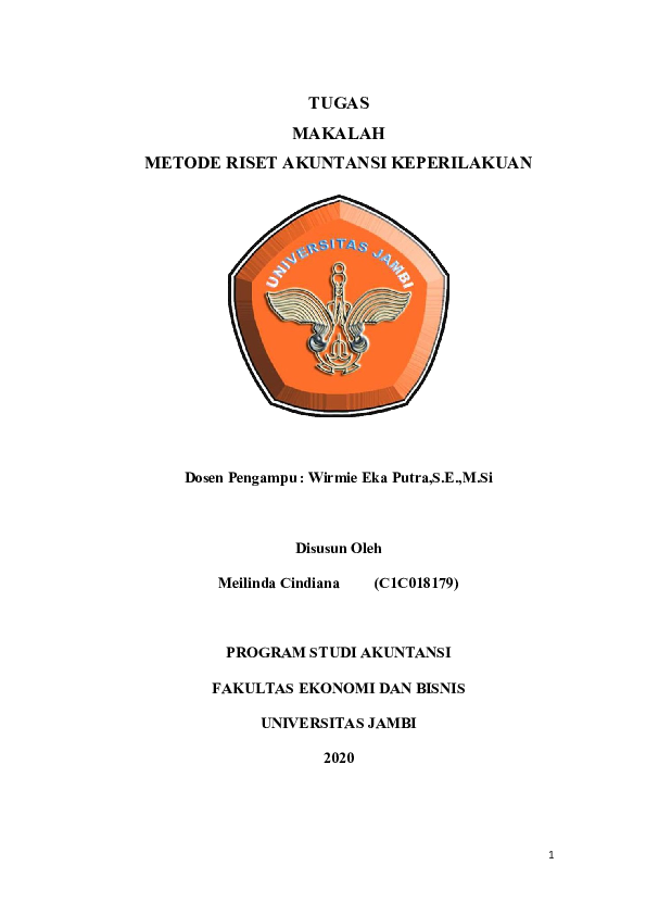 (DOC) TUGAS MAKALAH METODE RISET AKUNTANSI KEPERILAKUAN