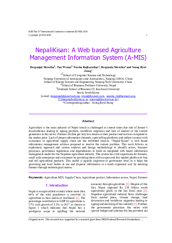 (PDF) NepaliKisan: A Web based Agriculture Management Information ...